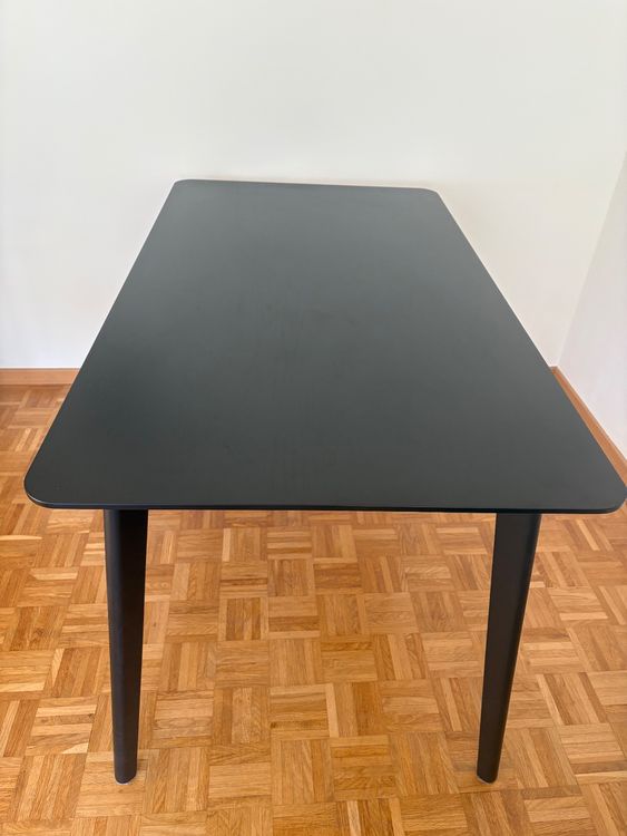 IKEA LISABO Tisch, schwarz/Eschenfurnier, 140x78 cm (Gebraucht) in ...