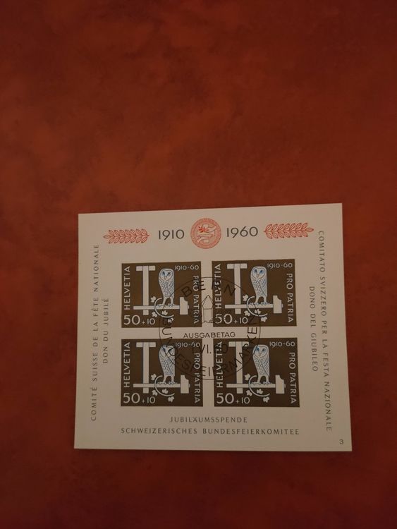 Schweizer Briefmarke 1960 Pro Patria Jubiläumsspende! Top (Gebraucht ...