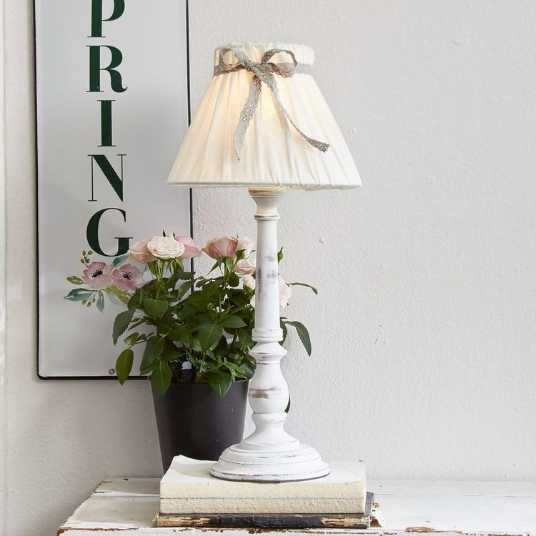 Stilvolle Shabby Chic Tischlampe Landhaus Bild