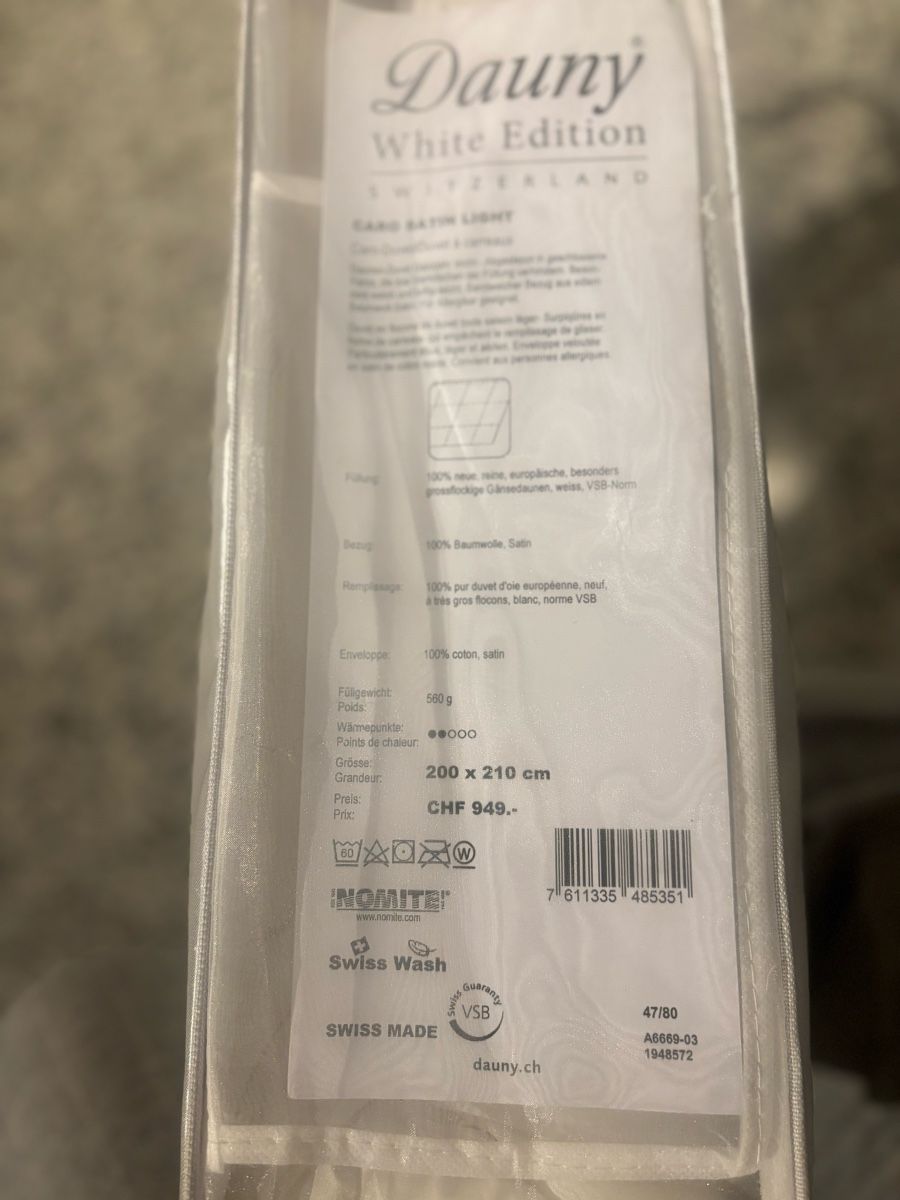 🎄🎁Dauny Duvet 200x210 - Gänsedaunen Decke (Neu und originalverpackt) in ...