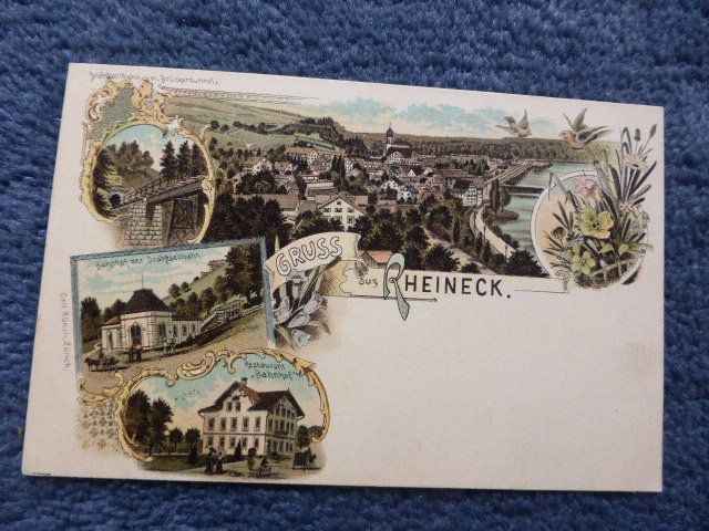 Rheineck,Litho,Bahnhof-Drahtseilbahn,Gasthof,Brücken-Tunnel (Gebraucht) in Lausen für CHF 45 ...