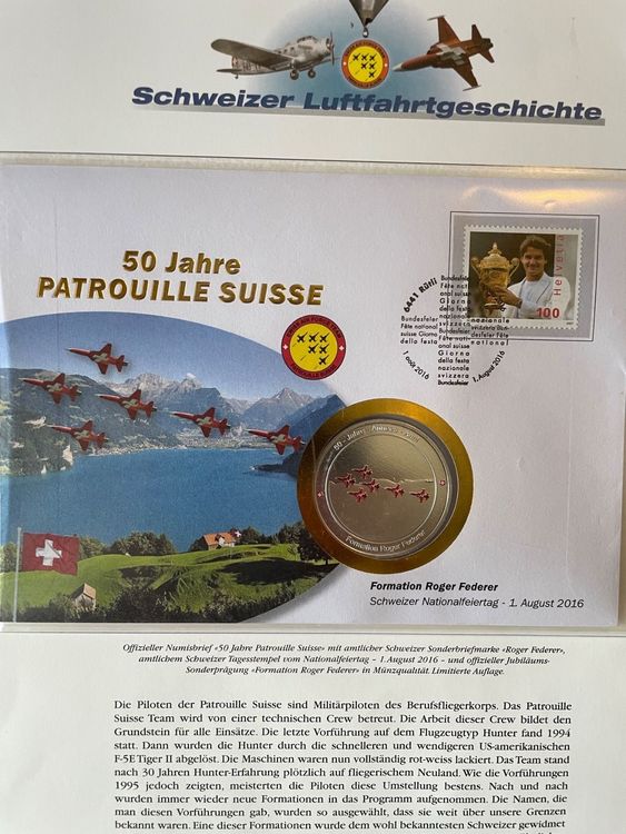 NUMISBRIEF 50 JAHRE PATROUILLE SUISSE (Neu und originalverpackt) in Bergdietikon für CHF 10 ...