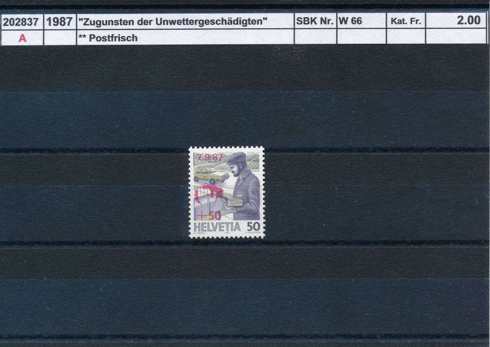 1987 "Zugunsten der Unwettergeschädigten", ** Postfrisch | Kaufen auf Ricardo