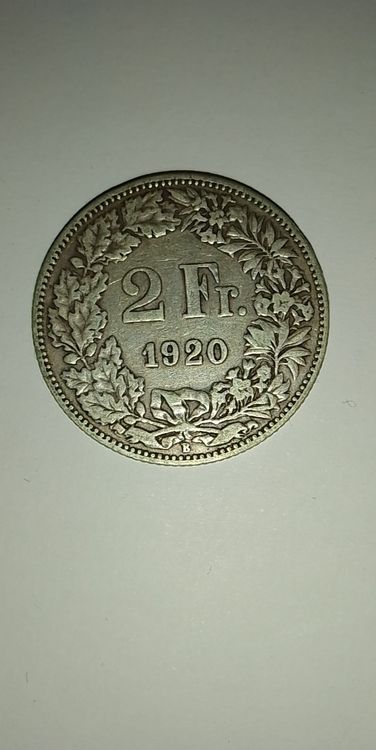 Silbermünze 2 Franken Helvetia 1920 Schweiz Swiss (Gebraucht) in Höri für CHF 6 – mit Lieferung ...