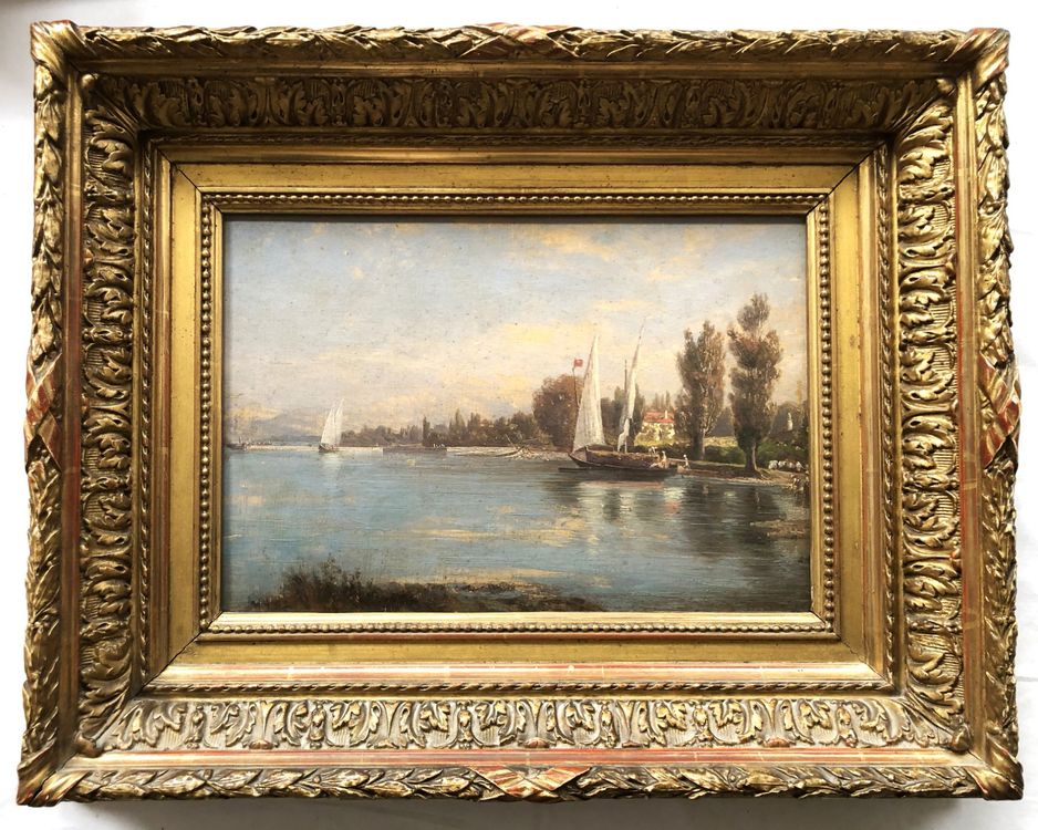 Jean-Philippe George (1818-1888) - Ölgemälde - Lac Leman (Gebraucht) in ...