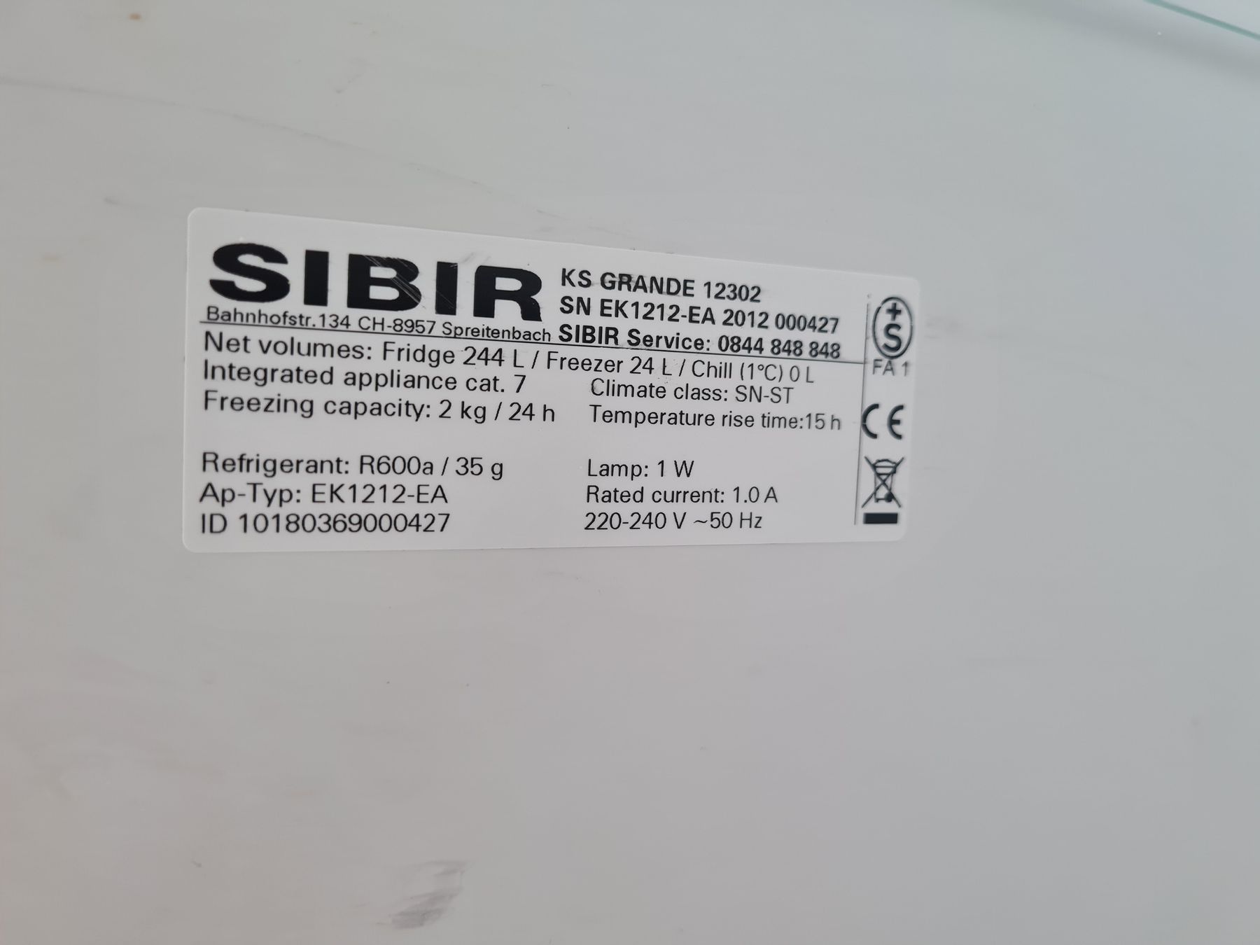 Sibir Kühlschrank KS Grande 12302, Top Zustand, sofort! (Gebraucht) in ...