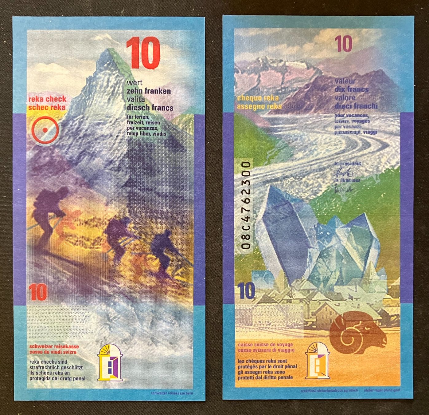 Lot de 3 chèques Reka anciens "Montagne & Glacier" 1990–2000 (Neuf avec ...