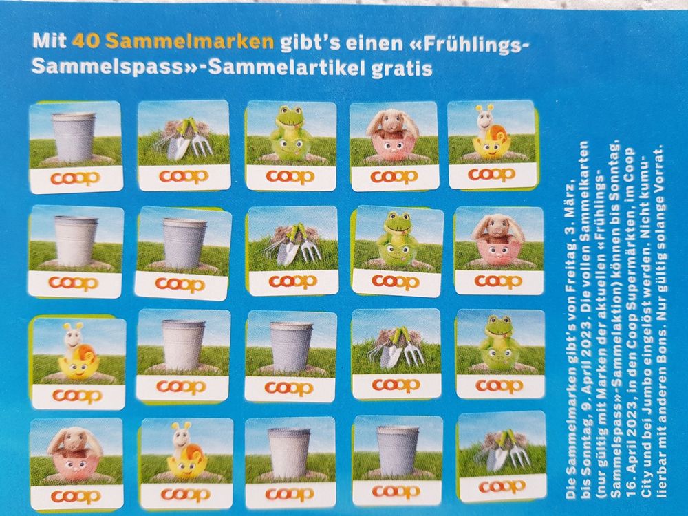 1 volle Karte Coop Frühlings Sammelaktion 40 Pkte (Gebraucht) in Ettingen für CHF 9 – mit ...