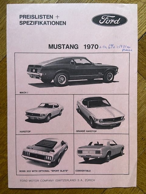 Ford Mustang Preisliste