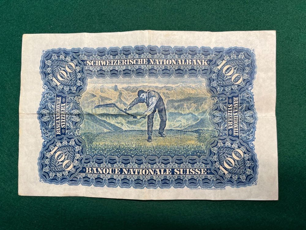Alte Schweizer 100er Note von 1947 (Gebraucht) in Villmergen für CHF 60 – mit Lieferung auf ...
