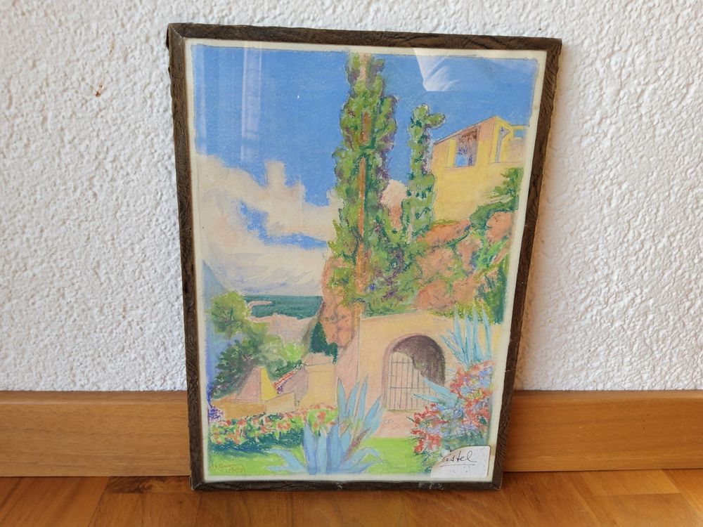 Ancien tableau pastel signé | Kaufen auf Ricardo