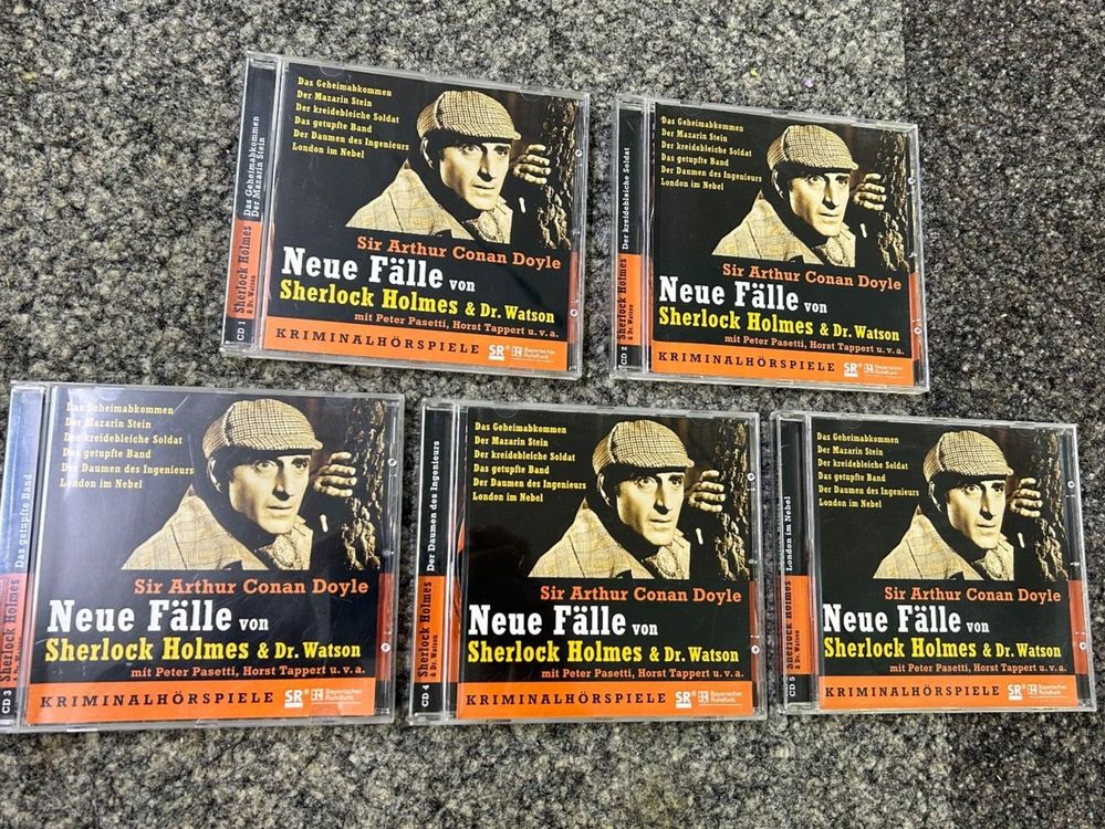 5 Stk CD`s Hörspiele Neue Fälle von Sherlock Holmes & Dr. Wa (Gebraucht ...