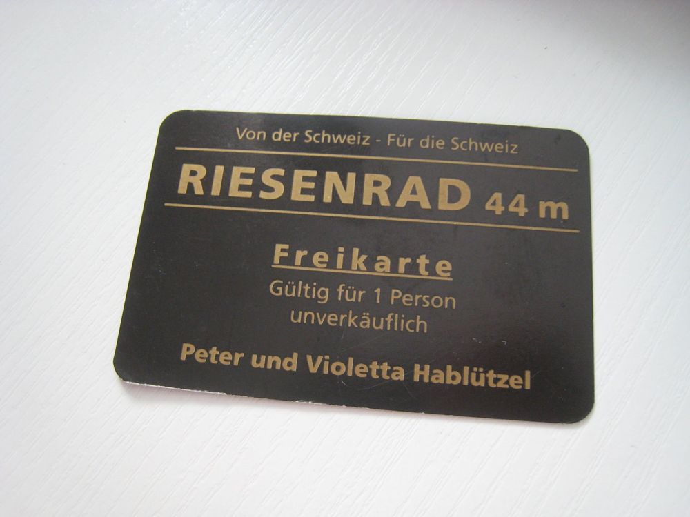 Freikarte / Ticket Hablützel Riesenrad 44 m (rund) (Gebraucht) in ...