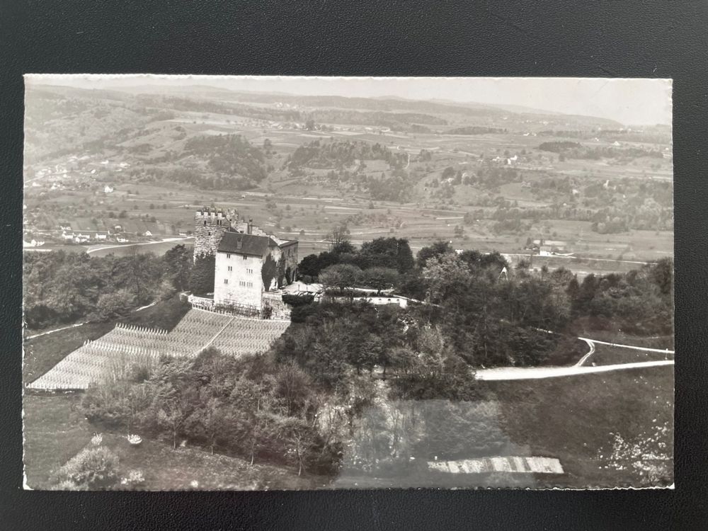 AK AG Flugaufnahme Schloss Habsburg 1957 (Gebraucht) in Thal für CHF 1 – mit Lieferung auf ...