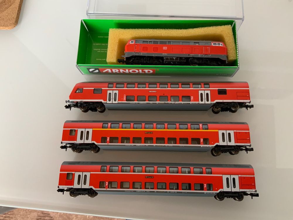 Spur N Fleischmann DB Doppelstock Zug mit Steuerwagen (Gebraucht) in ...