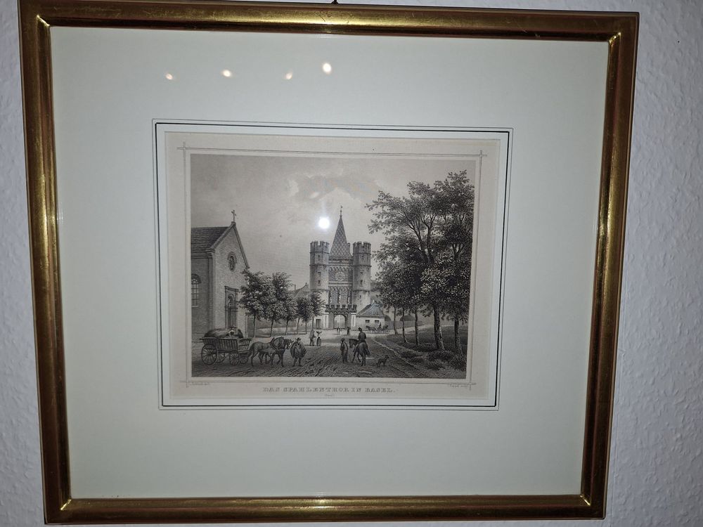 Stich Basel Spalentor gerahmt | Kaufen auf Ricardo