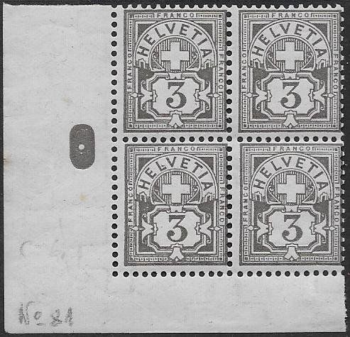 Nr. 81 ** VIERERBLOCK vom Eckrand einwandfrei selten ab 1.- (Gebraucht) in Zürich für CHF 9 ...