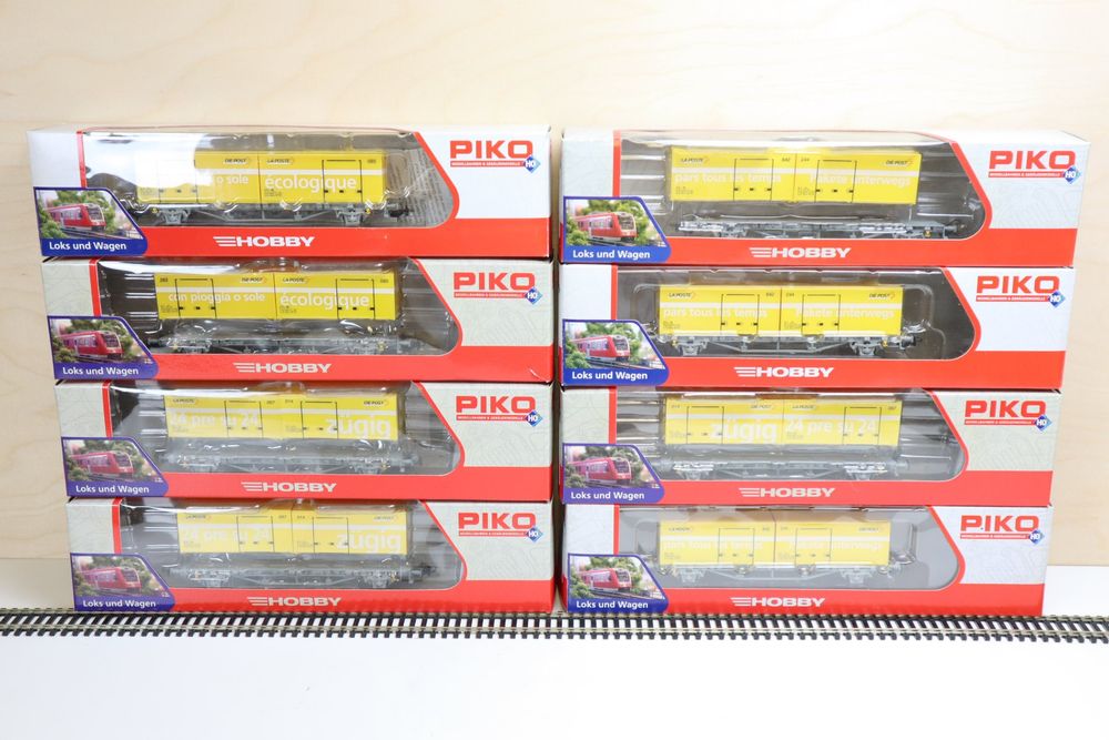 PIKO 8 x Schweizer Post Container Wagen Set 57724/26 (Gebraucht) in ...