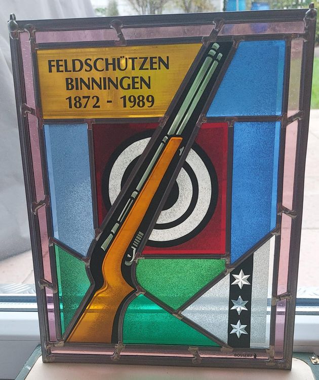 Wappenscheibe Feldschützen Binningen 1872 - 1998 (Gebraucht) in Biel-Benken BL für CHF 30 – mit ...