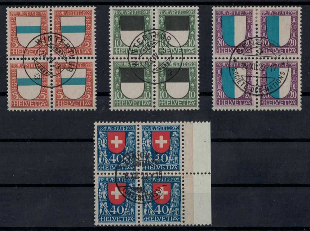 PJ J21-J24 1922 Kantons- und Schweizerwappen K 1080.- (Gebraucht) in Bern 14 für CHF 160 – mit ...