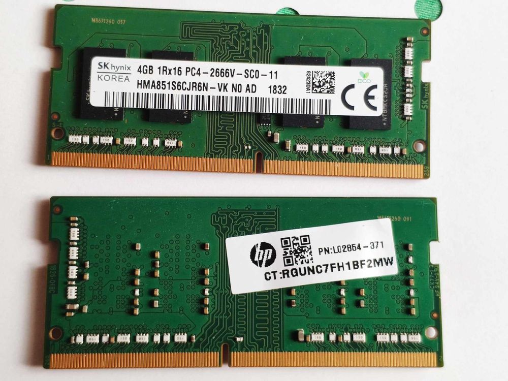 2x 4GB ram memory DDR4-2666 SODIMM PC4- ORIGINAL HP | Kaufen auf Ricardo