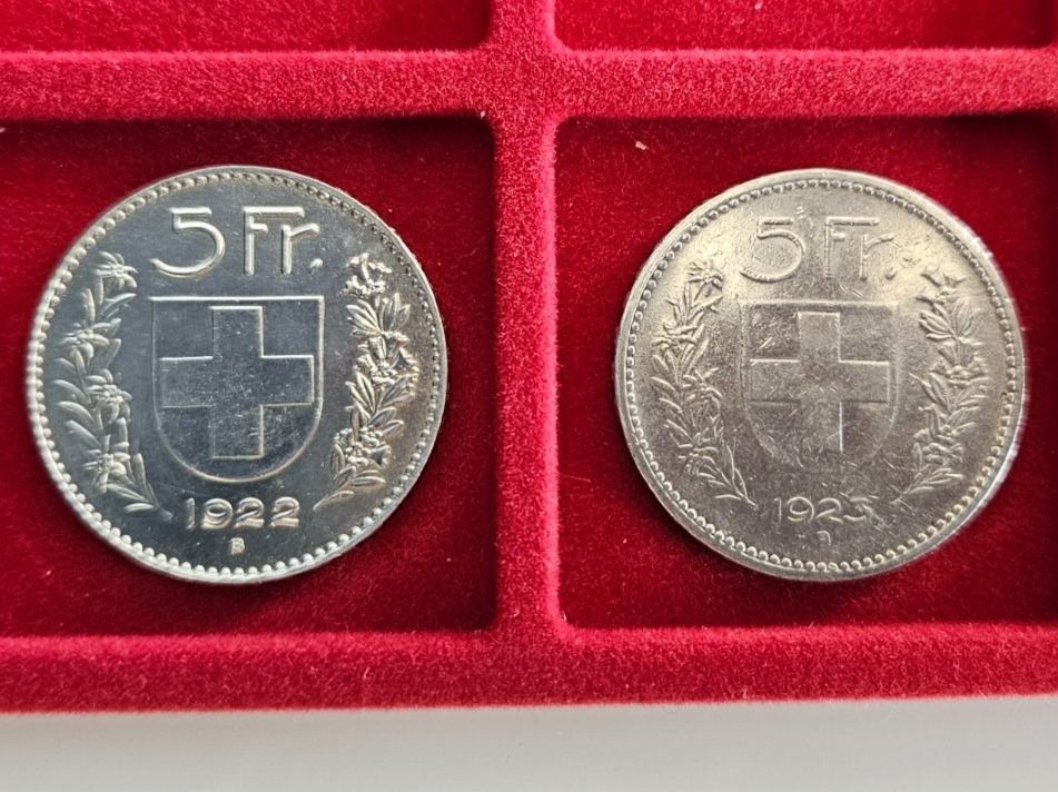 5 Franken 1922 & 1923 Silber (Gebraucht) in Unterterzen für CHF 130 – mit Lieferung auf Ricardo ...