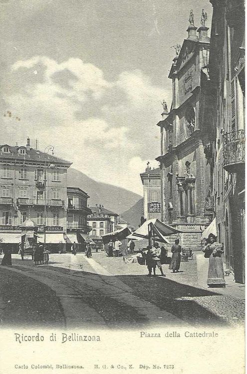 Bellinzona, piazza Collegiata, ca. inizio '900 (Nuovo (secondo la ...
