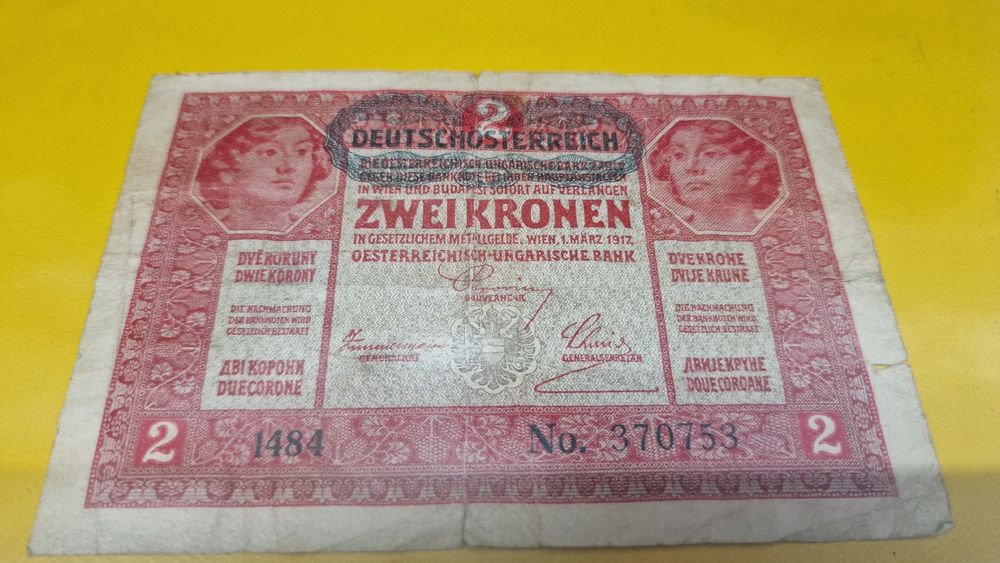 Alte Banknoten Österreich-Ungarn 2 Kronen 1917 (Gebraucht) in Herisau ...