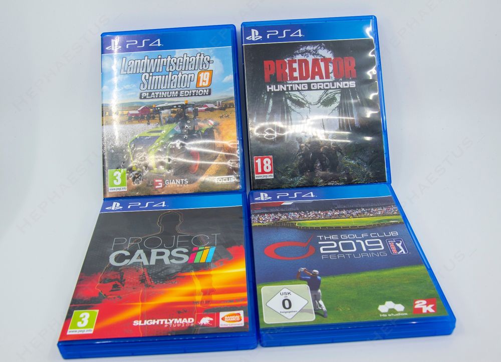 4 PS4 Spiele: Predator, Project CARS, LS19, Golf Club | Kaufen auf Ricardo