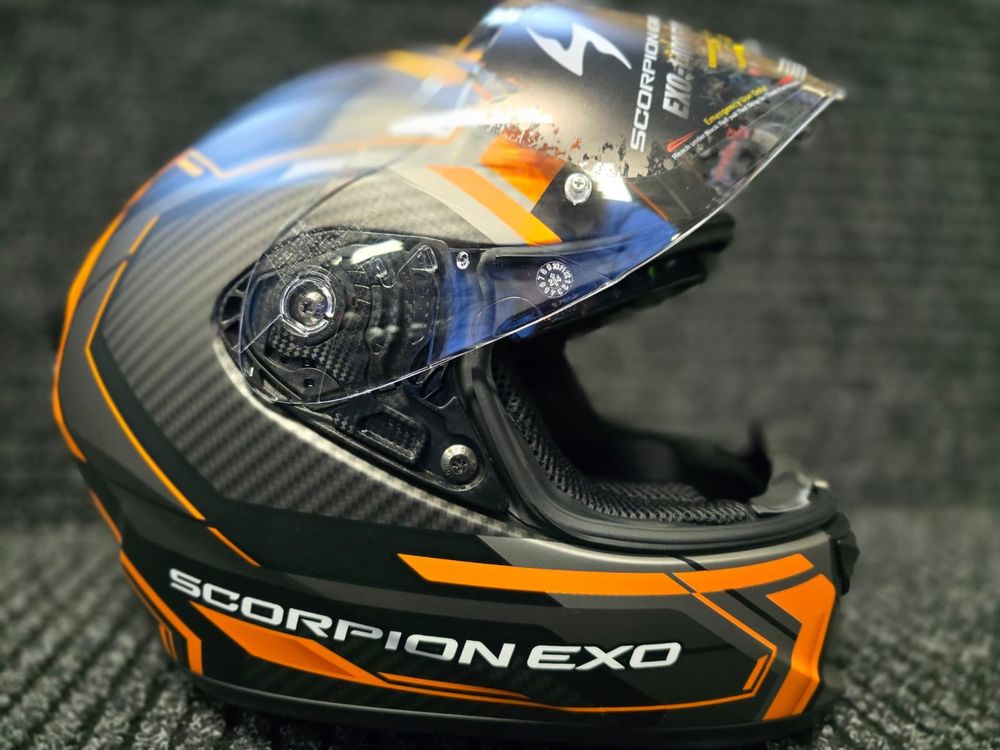 Casque Scorpion Exo-1400 Evo II Linart noir mat/orange (Neu und ...