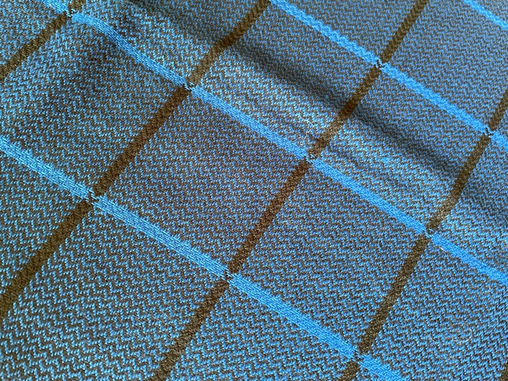 Strickschal / Foulard quadratisch blau schwarz 112x112 | Kaufen auf Ricardo
