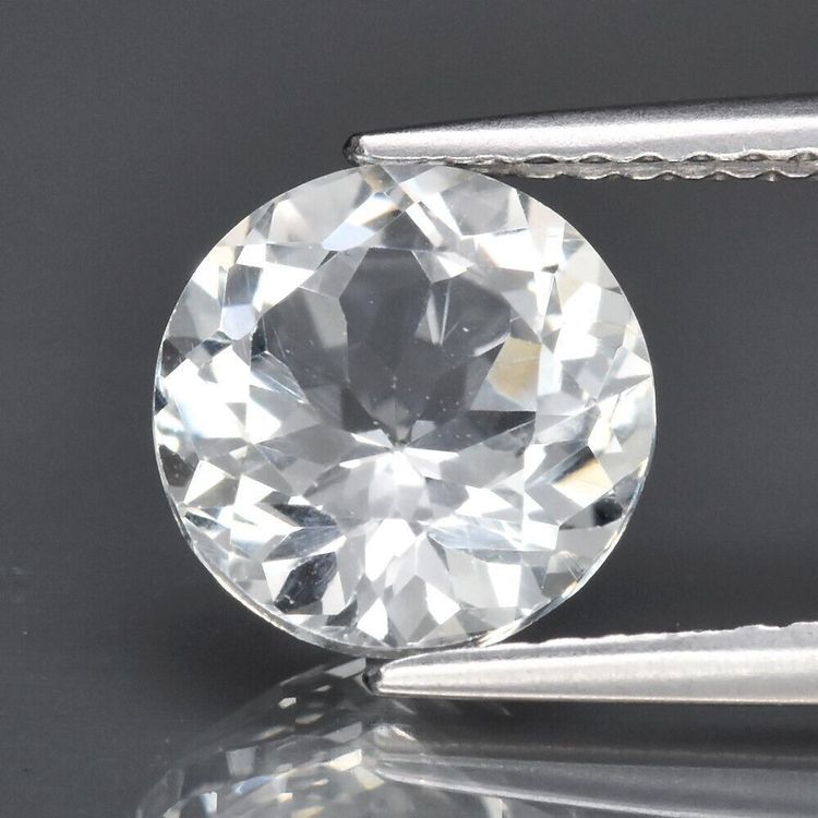 2.58ct Natur Topas unbehandelt aus Brasilien Edelstein rund (Neu und originalverpackt) in ...