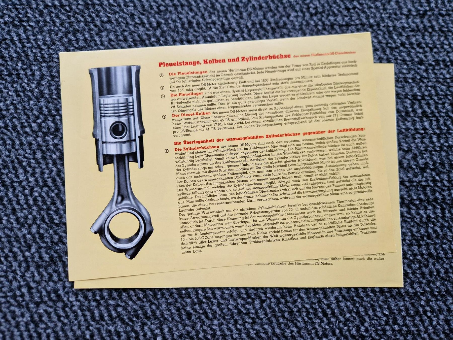 Original Prospekt Blätter Hürlimann Motor / Traktor (Gebraucht) in ...