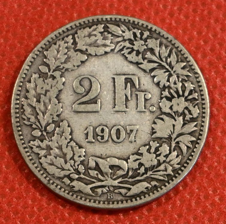 2 Franken 1907 Silber selten nur 300'000 stk (Gebraucht) in Winterthur für CHF 15 – mit ...