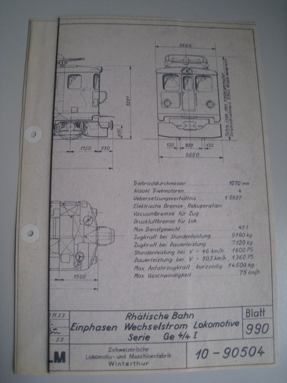 Studer Plan, Rhb E-Lok, Ge 4/4 Serie I, Fotos anschauen ! (Gebraucht ...