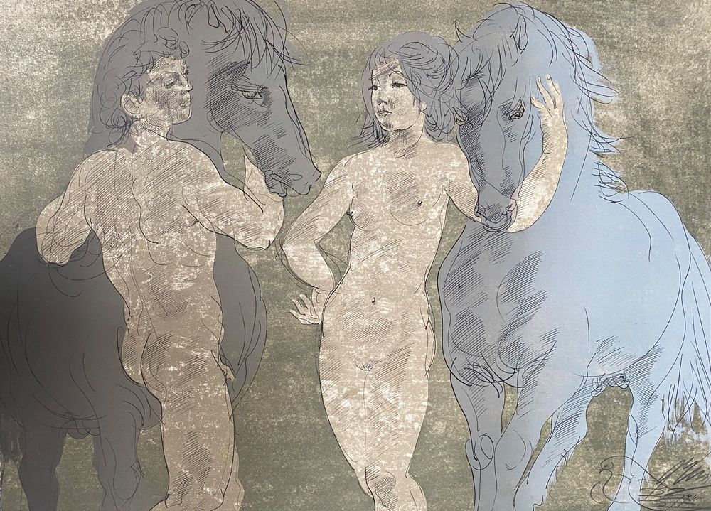 Hans Erni Paar mit Pferden und Zeichnung signiert (Gebraucht) in Dübendorf für CHF 100 – mit ...