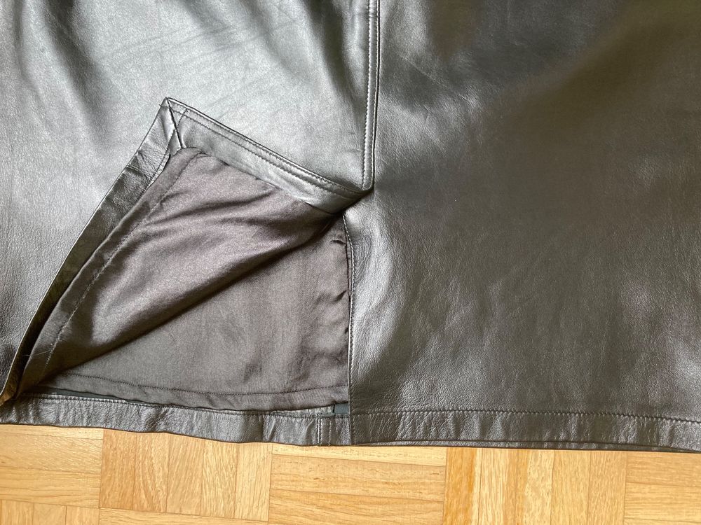 Olsen Nappa LEDER-Rock Jeans Jupe 42 mit Taschen Stickerei (Neu (gemäss ...