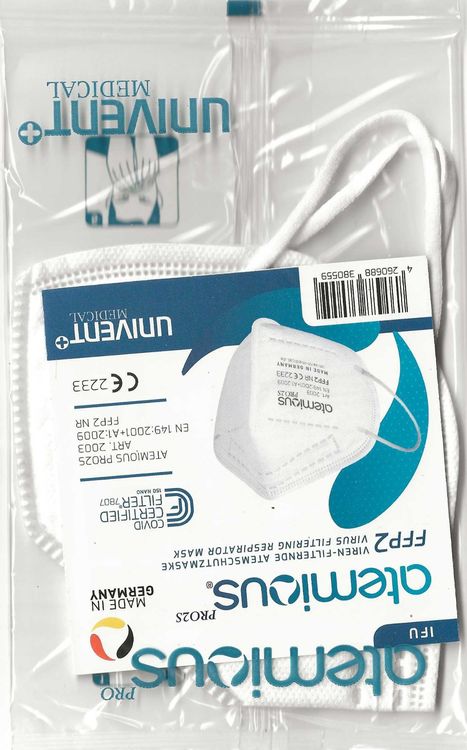 3x10stk Univent Atemious Pro2S klein FFP2 Atemschutzmaske | Kaufen auf Ricardo