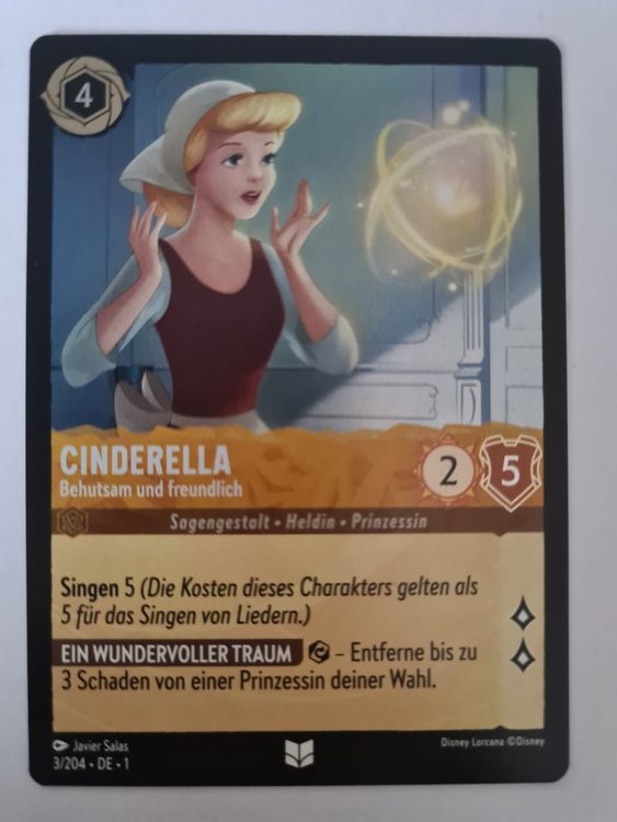 Lorcana FOIL, Cinderella - Behutsam und freund, 003/204-DE-1 (Neu (gemäss Beschreibung)) in ...