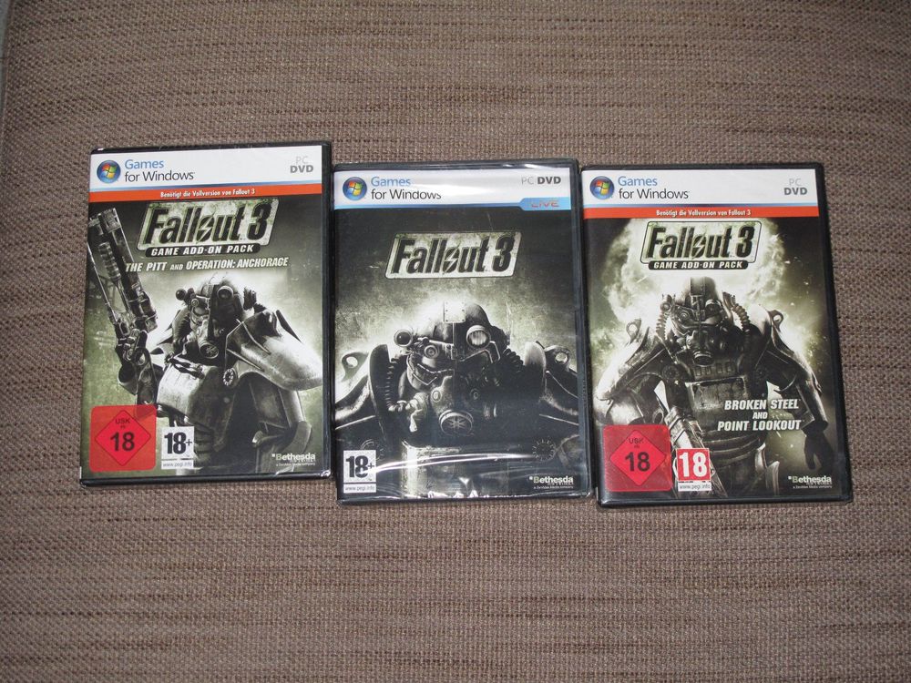 Fallout 3 + alle Add-On's / Point Lookout, The Pitt etc. OVP (Neu und ...