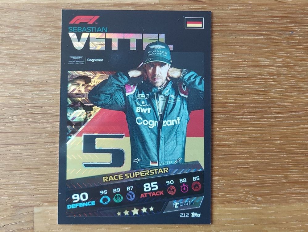 Sebastian Vettel Race Superstar F1 Topps Turbo Attax 2021 (Neu (gemäss ...