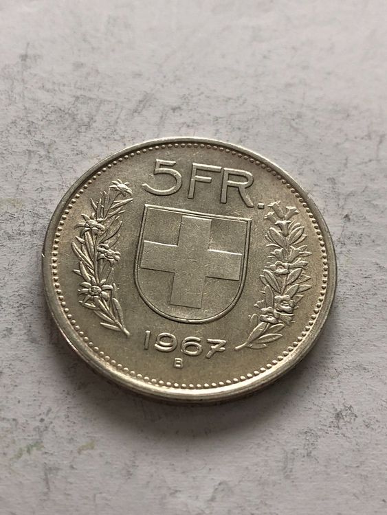 Schweiz 5 Franken 1967 Silber Rar (Gebraucht) in Flumenthal für CHF 10.3 – mit Lieferung auf ...