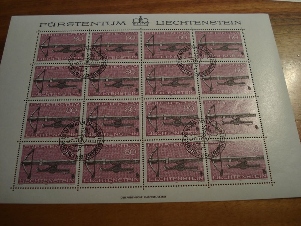 Liechtenstein 1980, Bogensatz Waffen ET-o (Gebraucht) in Niederwil AG für CHF 2.1 – mit ...