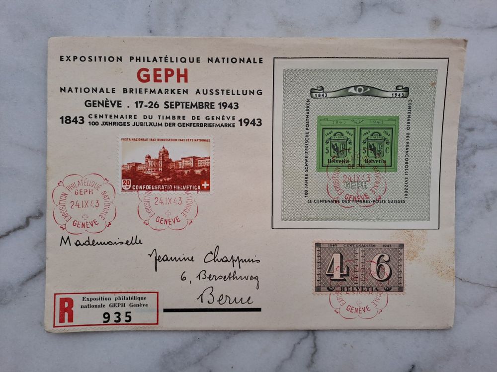 toller GEPH-Brief m Jubiläumsblock Genfer Adler 1943 ZNr W18 | Kaufen auf Ricardo