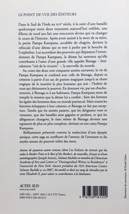 La cité de la victoire - Salman Rushdie (Neuf avec emballage d'origine ...