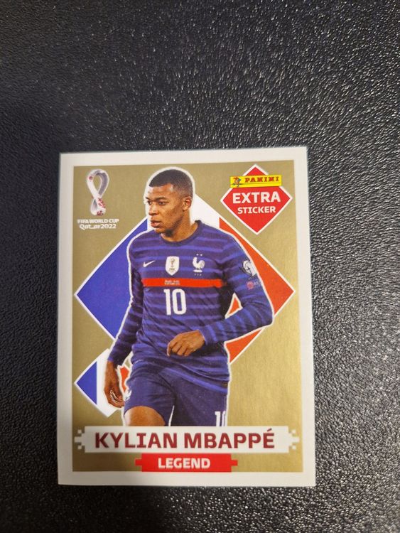 Kylian Mbappé GOLD Panini Extra Sticker Legend (Qatar 2022) (Gebraucht ...
