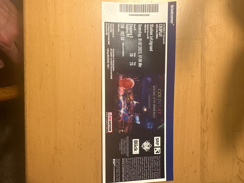 Coldplay Ticket für 1 Juli | Kaufen auf Ricardo Coldplay Ticket für 1 Juli | Kaufen auf Ricardo