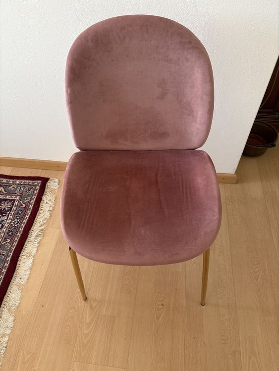 Samt Stuhl, Rosa, Goldene Beine (Gebraucht) in Thalwil für CHF 79 – nur ...