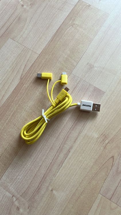 Pantone Yellow USB Charging Cable - Lightning, USB-C, Micro (Neu ...