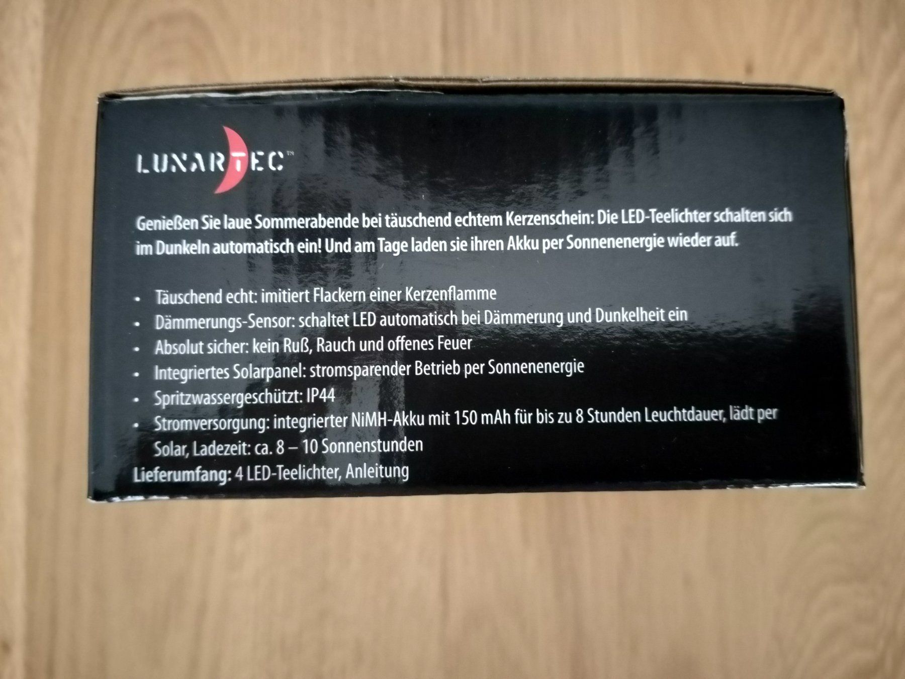 4er-Set Solar-LED-Teelichter mit Sensor, IP44, LED Kerze (Neu (gemäss ...